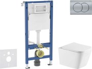 Geberit Duofix - Set předstěnové instalace, klozetu Arkas I a sedátka softclose, tlačítko Delta01, matný chrom SANI11CA2117