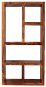 Indický nábytek - Knihovna Gani 90x180x35 z indického masivu palisandr Světle medová
