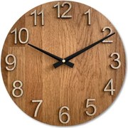 Dubové hodiny na zeď s velkými číslicemi I SENTOP MAS017-3072-black-hands