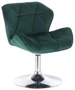LuxuryForm DESIGN Otočná židle MILANO VELUR na stříbrném talíři - zelená