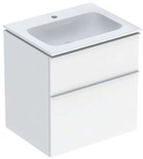 Geberit iCon - Skříňka s umyvadlem, 60x48x63 cm, 2 zásuvky, lesklá bílá 502.335.01.1