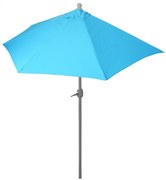 Slunečník půlkruh Parla - polyester/hliník - 270cm tyrkysový bez stojanu