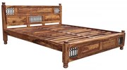 Indický nábytek - Postel Jali 180x200 z indického masivu palisandr Super natural