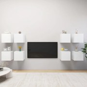Nástěnné TV skříňky 8 ks bílé 30,5 x 30 x 30 cm 3078739