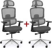 Kancelářská židle WILMOT MF 1+1 ZDARMA, černý rám, šedá
