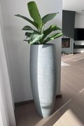 Květináč MAGNUM, sklolaminát, výška 80 cm, beton design, šedý