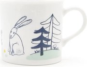 Porcelánový hrnek Zajíček na paloučku, 250 ml – s českým autorským designem v pohádkovém stylu