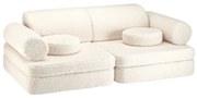 Krémová dětská pohovka z textilie bouclé 132 cm Settee – Wigiwama