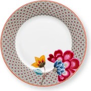 Pip Studio Blooming Tales talíř Ø23cm, khaki (Talíř na hlavní jídlo)