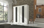 ADRK Furniture Posuvná skříň s lacobelem KAREN 200 SW-KAR-W+BL-200+A421