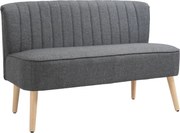 HOMCOM dvojsedák – kompaktní čalouněná pohovka v lněném vzhledu do obývacího pokoje, ložnice i menších prostor, šedá (117 × 56,5 × 77 cm) | Aosom