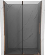 Mexen Velar, posuvné sprchové dveře do otvoru 140 cm, 8mm šedé sklo, růžové zlato, 871-140-000-41-60