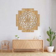 DUBLEZ | Dřevěná mandala na zeď - Symbol Sri Yantra | Obraz