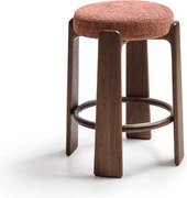 Barová stolička z jasanového dřeva v terakotové barvě/v tmavě přírodní barvě (výška sedáku 65 cm) Granite – Kave Home