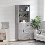 Skříň highboard šedá sonoma 69,5 x 34 x 180 cm kompozitní dřevo