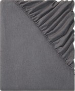 Livarno Home Napínací prostěradlo z jemného flanelu, 90–100 x 200 cm (Tmavě šedá)