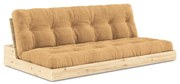 Manšestrová rozkládací pohovka ve světle hnědo-hořčicové barvě 196 cm Base – Karup Design