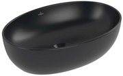Villeroy & Boch Artis - Umyvadlo na desku 48x33 cm, bez přepadu, bez otvoru pro baterii, CeramicPlus, Pure Black 438848R7