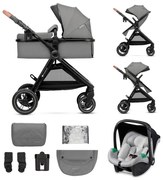 KINDERKRAFT - Kombinovaný kočárek 3v1 ESME Moonlight grey + autosedačka MINK PRO