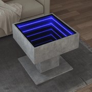 Konferenční stolek s LED betonově šedý 50 x 50 x 45 cm kompozit