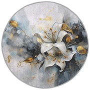 Modro-šedý pratelný kulatý koberec ø 80 cm Golden Lilly – Mila Home