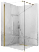 Bezrámová sprchová zástěna REA AERO 80 cm, zlatá/transparent - bez vaničky