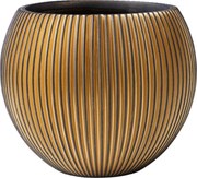 Capi Nature Groove Vase Ball Black Gold Ø 29 cm / V 26 cm