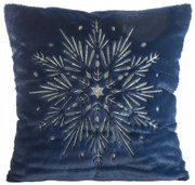 CHLUPATÁ VÁNOČNÍ DEKORAČNÍ POVLEČEK NA POLŠTÁŘ SNOWFLAKE 45X45 VZOROVANÁ