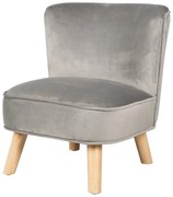 Světle šedé sametové dětské křesílko Lil Sofa – Roba