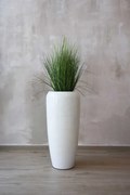 Exkluzivní květináč CAVITA, sklolaminát, výška 75 cm, bílý mramor, lesk