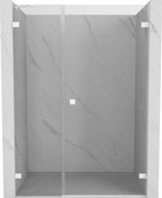 Mexen Lunar-B, pravé otočné sprchové dveře 110 cm, 8mm čiré sklo, bílý profil, 832S-110-050-20-00-P