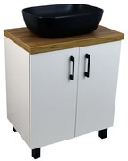 Comodo Koupelnová skříňka pod deskové umyvadlo ROSO W 60-HD - bílá/zlatý dub