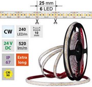 LED pásek McLED 24V studená bílá CRI90 š=10mm IP67 6W/m 240LED/m SMD2835 ML-126.032.90.2