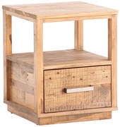 furniture-nabytek.cz - Masivní noční stolek z borovice, lakovaný, přírodní barva – 40×40×50 cm