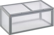 Outsunny Zimní Skleník Dřevěný a Polykarbonátový 90 x 46 x 40 cm Voděodolný Zimní Rám pro Zahradní Záhon Šedý | Aosom