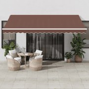 Automatická zatahovací markýza s LED hnědá 450 x 350 cm 3215394