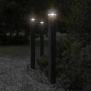 Venkovní stojací lampy se zásuvkou 3 ks černé 110 cm hliník