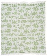 Bavlněná dětská deka Garden Animal green 75x90, Klippan Švédsko Světle zelená