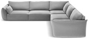 Světle šedá sametová rohová pohovka Vanda – Mazzini Sofas