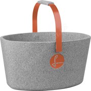 Milovaný košík šedý s lososově oranžovou - lieblingskorb basic silver grey lachsorange