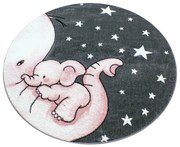 Růžovo-šedý dětský koberec ø 120 cm Kids – Ayyildiz Carpets