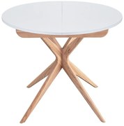 Kulatý rozkládací jídelní stůl s přídavnou deskou ø 90 cm Jubi – Ragaba