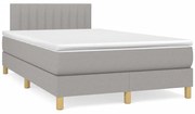 Box spring postel s matrací a LED světle šedá 120x190 cm textil