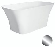 Besco Volně stojící vana z litého mramoru Assos 160x70 Barva: Bílá, Rozměry (cm): 160x70, Typ a barva výpustě: Click-Clack s horním čištěním, chrom