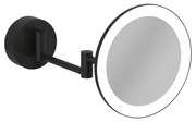 Kludi Vela R - Kosmetické nástěnné zrcátko s LED osvětlením, matná černá 5899539W