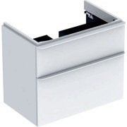 Geberit Smyle Square - Umyvadlová skříňka, 73x47x62 cm, 2 zásuvky, lesklá bílá/matná bílá 500.353.00.1