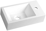 Sapho - Umývátko Amarok 40x22 cm, bez přepadu, 1 baterie vpravo, bílá AR500
