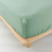 Světle zelené napínací mušelínové prostěradlo 140x190 cm Angelia – douceur d'intérieur