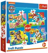 Puzzle 4v1 Štěňata v běhu Tlapková patrola/Paw Patrol 28,5x20,5cm v krabici 28x28x6cm