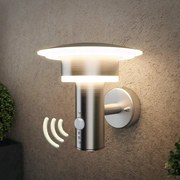 Fasádní lampa s pohybovým senzorem 1000 lm, stříbrná, moderní